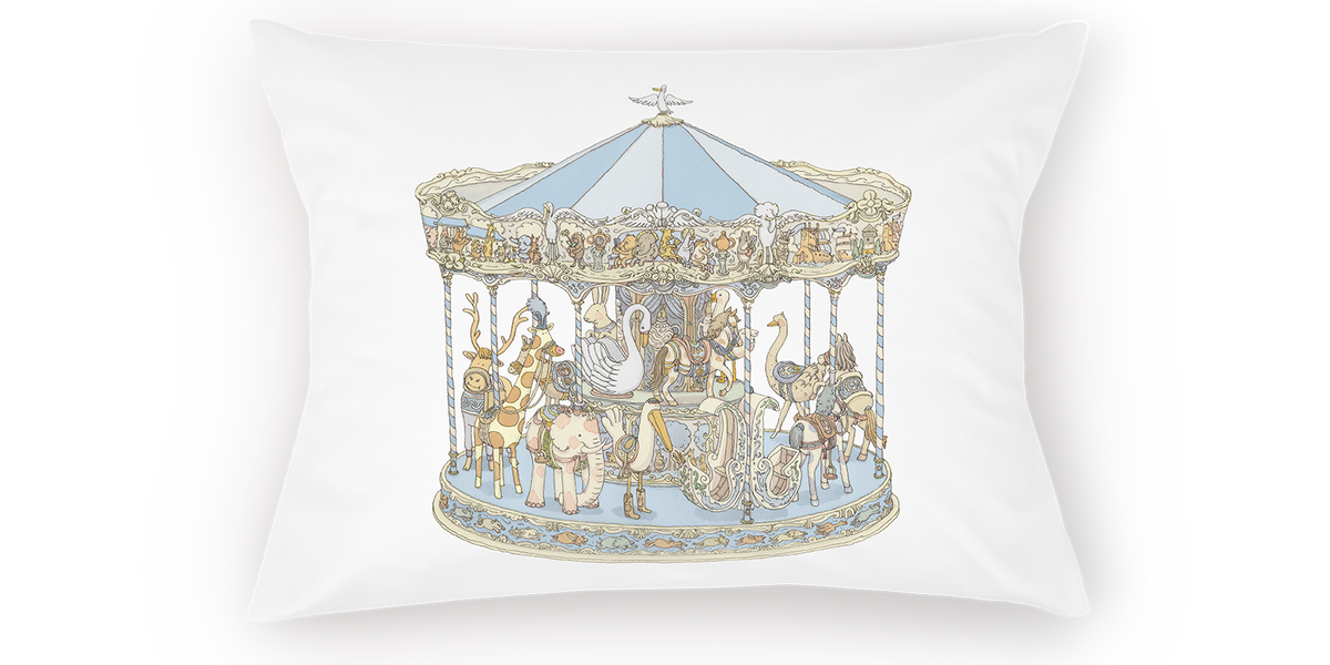 Velour Cushion - Carousel Blue • Atelier Choux